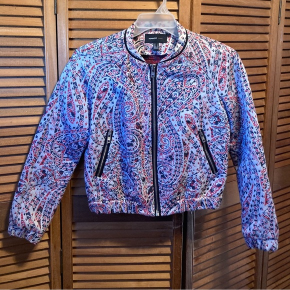 Mango | Jackets & Coats | Mango Navy Blue Black Red Light Grey Brocade ...
